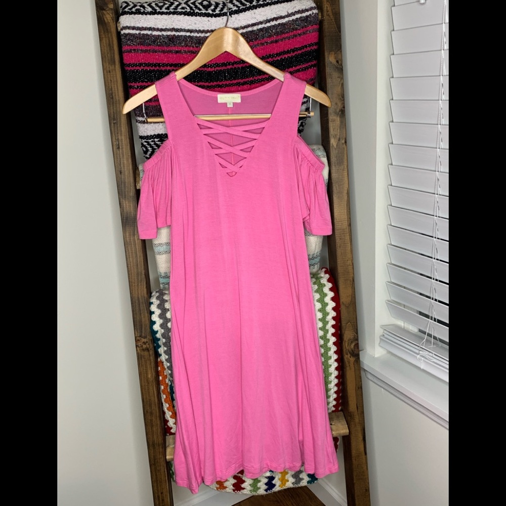 Simply Southern Pink Off The Shoulder Dress - Gem